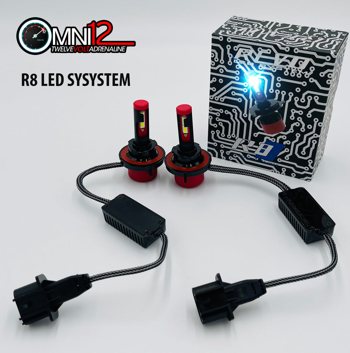Omni12 Upgraded R8 LED headlight kit – with Built-in Canbus driver and – OMNI12